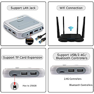 Kinhank Super Console X 256GB, Retro Game Console Built-in 117,000+ Games, Video Game Console Systems for 1080P/720P Output, 2 Wireless Controllers