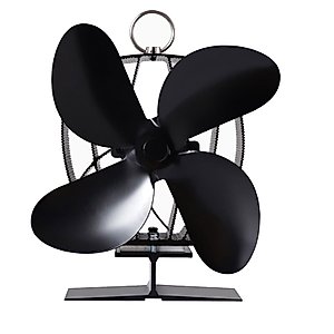 ZapaEsti Wood Stove Fan 4 Blades Silent Operation Wood/Log Burner/Fireplace