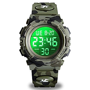 Watch for Boys 4-12 Year Old, Kids Camouflage Digital Sports Waterproof Outdoor Analog Electronic Watches with Alarm Stopwatch, Children Birthday Presents Gifts Toys for Age 4-12 Year Old Boys Girls