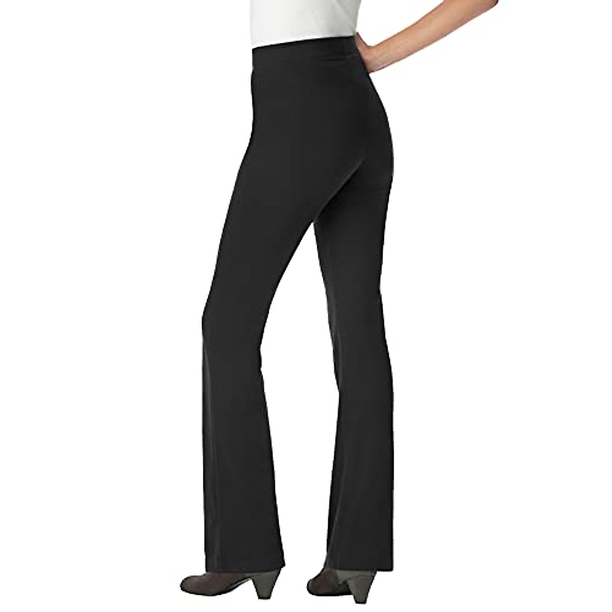 Woman Within Women's Plus Size Bootcut Ponte Stretch Knit Pant - 20 W, Black