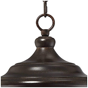 Carriage Country Outdoor Ceiling Light Hanging LED Dimmable Bronze 22" Clear Seedy Glass Decor Exterior House Porch Patio Outside Deck Garage Front Door Garden Home Roof Gazebo - Franklin Iron Works