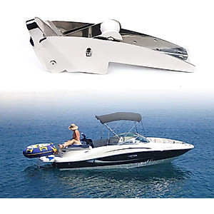 ISURE MARINE AISI 316 Stainless Steel Hinged Self-Launching Bow Anchor Roller with pivoting Dual-Roller 23'' for Marine Yacht Docking Accessories