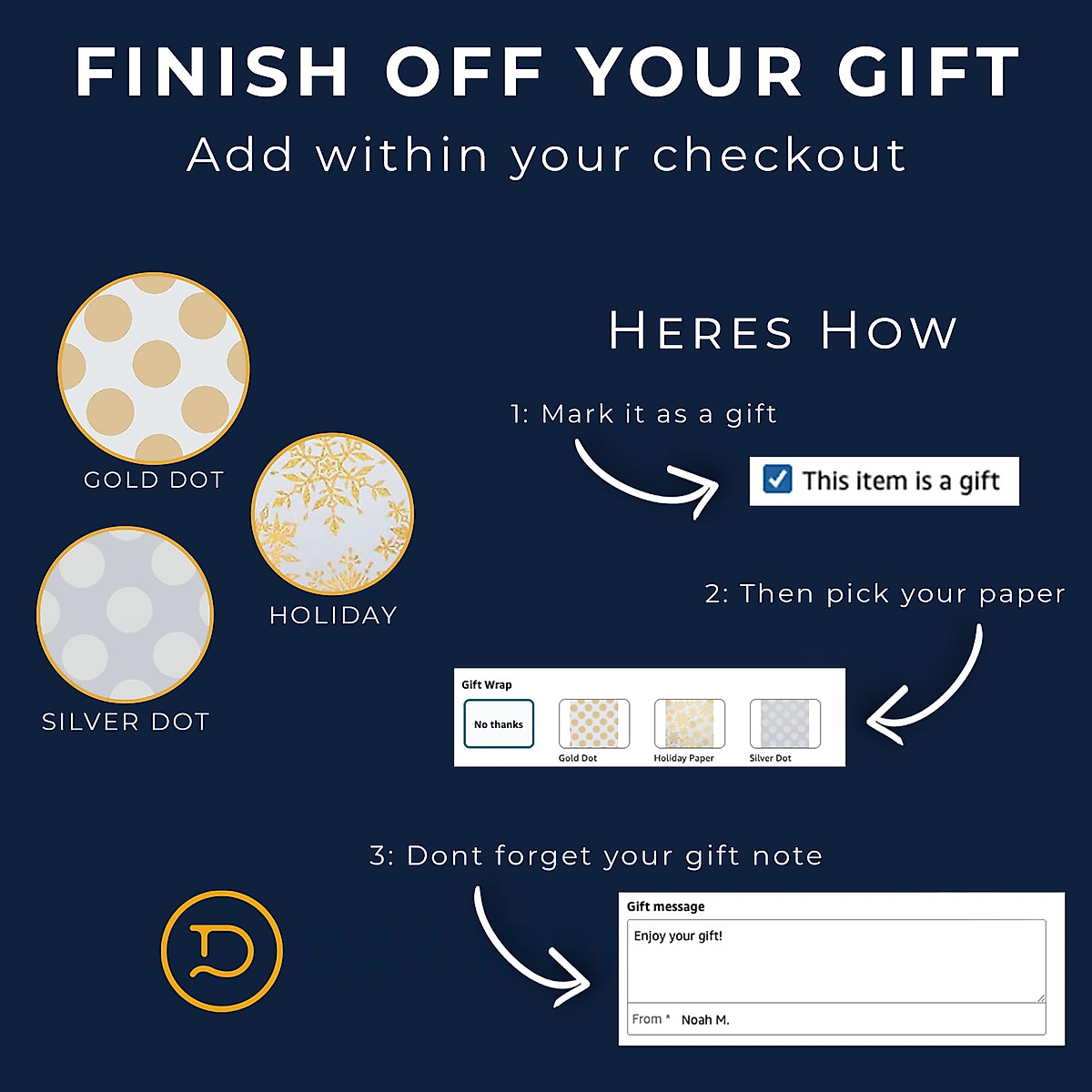 Dayspring Pens Engraved Cross Pen | Personalized Cross Bailey Medalist Ballpoint Gift Pen - Chrome With Gold Trim, Custom Engraved Executive Gift.