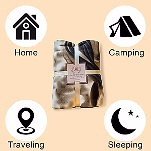 Elegant Western Galloping Horse Fleece Throw Blanket – Lightweight Super Soft Polyester Blanket for Couch Chair Sofa Living Room – 63"x73" Large Brown Horse Printed Blanket