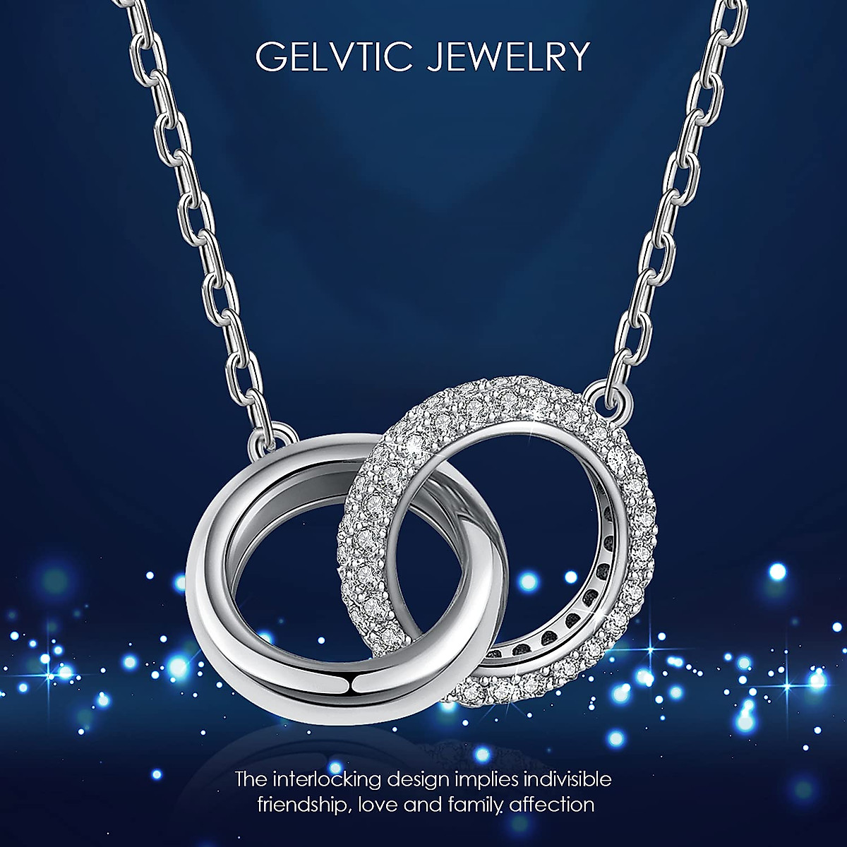 GELVTIC 925 Sterling Silver Necklaces for Women Fashion Dainty Pendant Necklace 18K White Rose Gold Plated Necklace CZ Jewelry Simple Trendy Rhinestone Necklaces Valentine Christmas Gift for Mother Mom Best Friend Bridesmaid,18” (07-Silver)