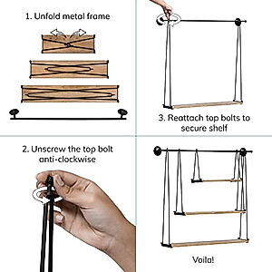 MH London Floating Shelves - Amersham 3 Tier Wall Shelf - Exclusively Designed Hand Crafted Wood Display Shelf - Contemporary Design for Wall Shelves for Room Décor