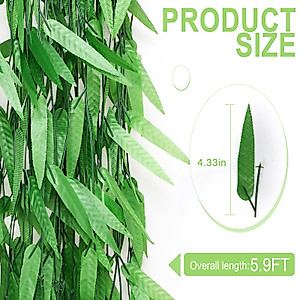 Riceshoot 200 Pcs Artificial Vine 1200 ft Artificial Hanging Leaves Vines Fake Vines Willow Garland Faux Willow Vines for Wall Balcony Garden Wedding Windowsill Party Wreath Supplies Decorations