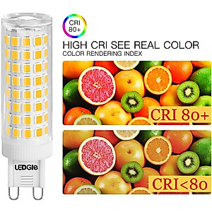 LEDGLE 5Pcs G9 LED Bulb 10W(100W Halogen Equivalent), 100LEDs 900LM 3000K Warm White Light for Ceramic G9 Bi Pin Base, Suit for Ceiling Chandeliers Light, No Flicker, Non-dimmable