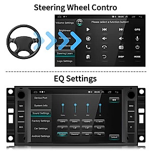 Android Car Stereo for Jeep Wrangler Stereo Chrysler Dodge with Wireless Apple Carplay Bluetooth 7 Inch Touch Screen Jeep Car Radio with WiFi GPS Navigation Mirror Link FM Radio + Backup Camera