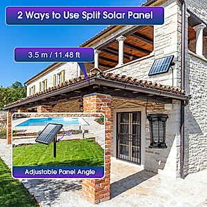 Solar Bug Zapper for Outdoor & Indoor, USB Rechargeable Mosquito Killer Lamp with UV Light, 4500V Electric Fly Traps, 5.5W Insect Zapper for Patio, Home, Backyard, Garden, Camping