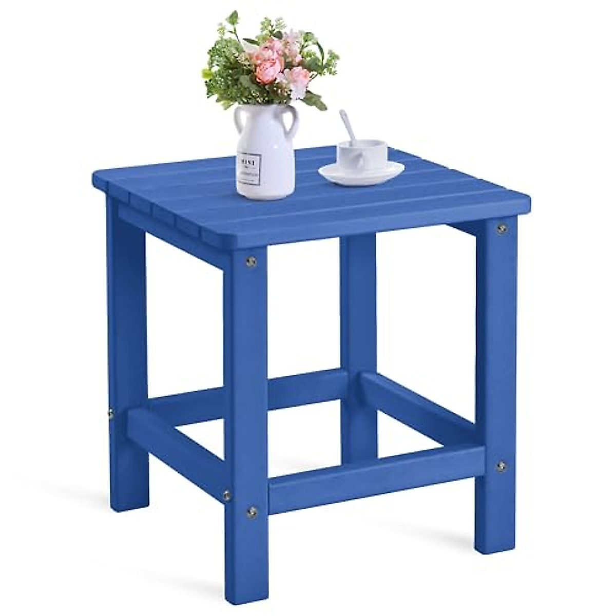 UDPATIO Outdoor Side Table for Patio, XL Square Adirondack Table Pool Composite Patio Table, HDPE End Tables for Outside Backyard, Pool, Indoor Companion, Easy Maintenance All Weather