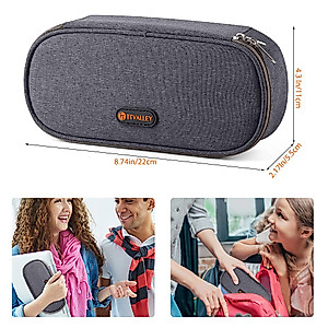 TTVALLEY Pencil Case Pen Case Oxford Stationery Box for Desk Supplies Organization Grey