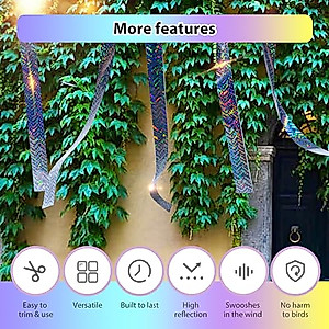 Reflective Bird Tape, 330ft x 1.6in Bird Scare Tape Dual-Sided Bird Flash Tape Bird for Outside, Gardens, Orchards - by dukclyn