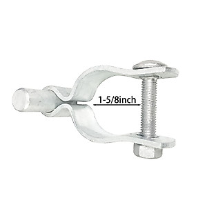 2 Pack Chain Link Fence Gate Post Hinge - Use for Outside Diameter Post/Pipe - Galvanized Chain Link Post Gate Hinge - Nut/Bolt Included (1-5/8 Inch)