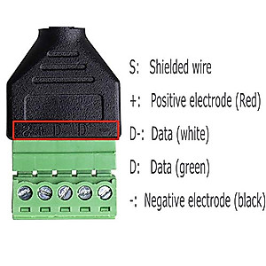 Poyiccot Micro USB Screw Terminal Block Connector, Micro USB Male to 5 Pin/Way Female Bolt Screw Shield terminals Pluggable Type Adapter Connector Cable 30cm(Micro USB Male)