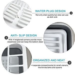 MontNorth Collapsible Dish Drainer with Drain Plug and Swivel Spout, Space-Saving, Portable Dish Rack for Kitchens, RVs, Campers and Travel Trailers