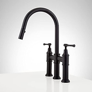 Signature Hardware 950466 Hurston 1.8 GPM Double Handle Bridge Pull-Down Kitchen Faucet