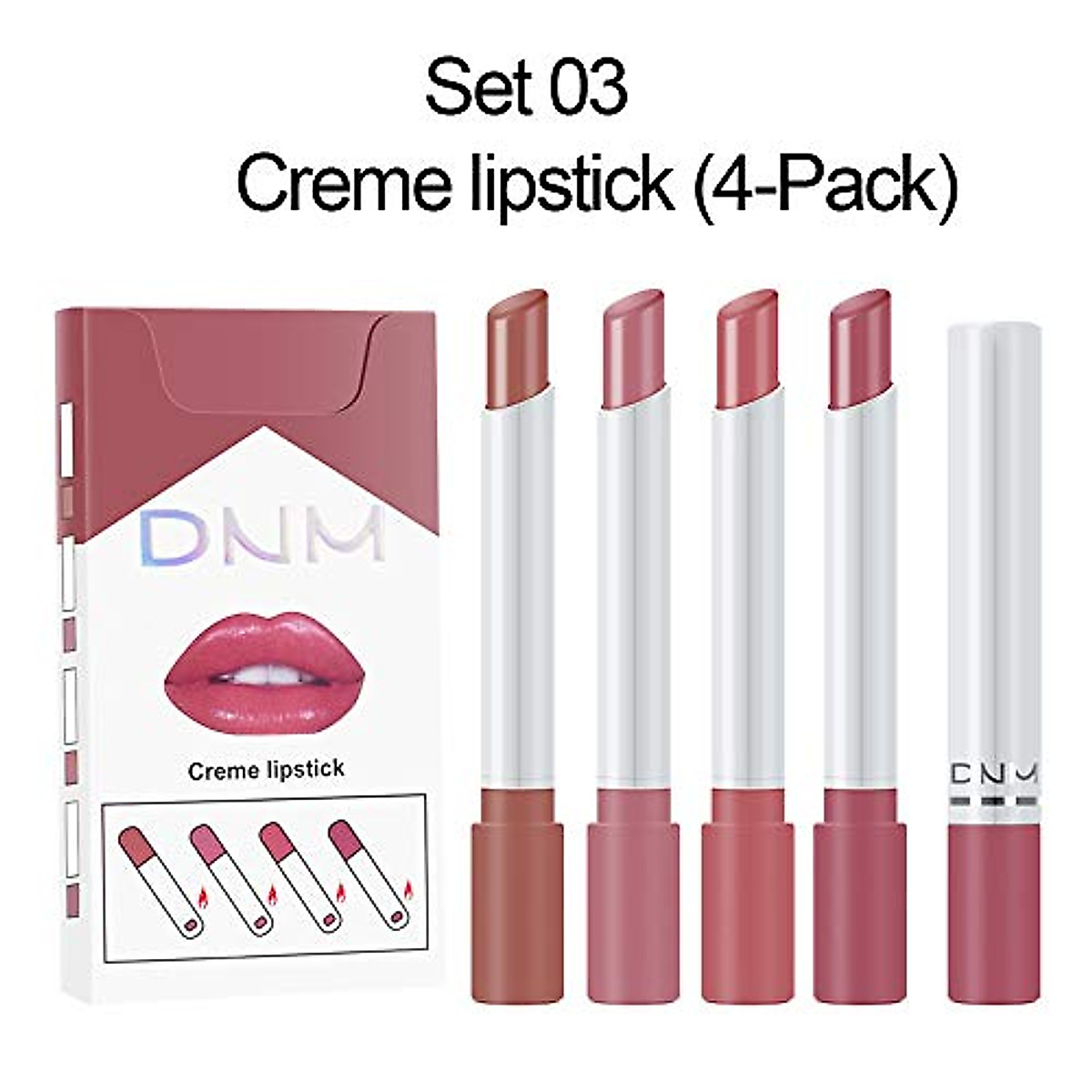 evpct 4Pcs Nude Pink Mauve Rose Red Glossy Matte Lipstick Lip Gloss Sets Kit for Women Girls Teens Lip Color Changing Lip Balm All Day Lipstick Waterproof Long Lasting 24 Matte Lipstick Samples Case