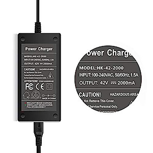 EVAPLUS 42V 2A Power Adapter with 8mm Mini 3-Prong Connector,Universal Replacer for 36V Lithium Battery Power Supply Adaptor
