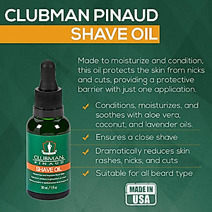 Clubman Pinaud Shave Oil, Moisturizes and Improves Razor Glide, 1 oz, 2-Pack