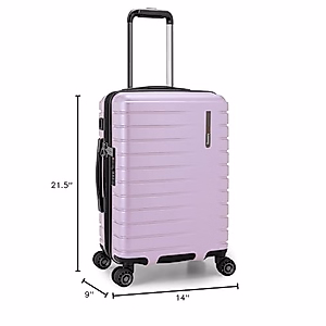 Traveler's Choice Archer Polycarbonate Hardside Spinner Luggage Set, Tie Down Straps, Purple, Carry-On 21-Inch
