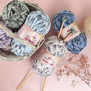 4 Pack/Skein Himalaya Dolphin Tweed, Each Skein 100 Gr/3,5 oz, 88 yards/80m., Super Bulky Yarn, Blanket Yarn, Velvet Yarn, Knitting Yarn, Amigurumi Yarn, Baby Yarn (92012)