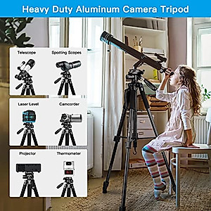 Camera Tripods & Monopods, Tripod for Camera Phone, 5 in 1 Aluminum Heavy Duty Camera Stand, Phone Tripod, Monopods, Selfie Stick, Trekking Poles, Compatible with Canon Nikon DSLR iPhone Camcorder