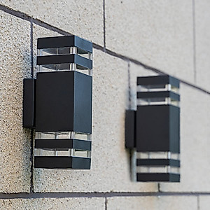 Tenlison 2 Pack Outdoor Wall Light Modern Waterproof Up Down Aluminum Cylinder LED Fixtures Dual Head Lamp With E26E27 Socket AC85-277V for Courtyard Garden Porch Corridor.(Including bulb), 2P