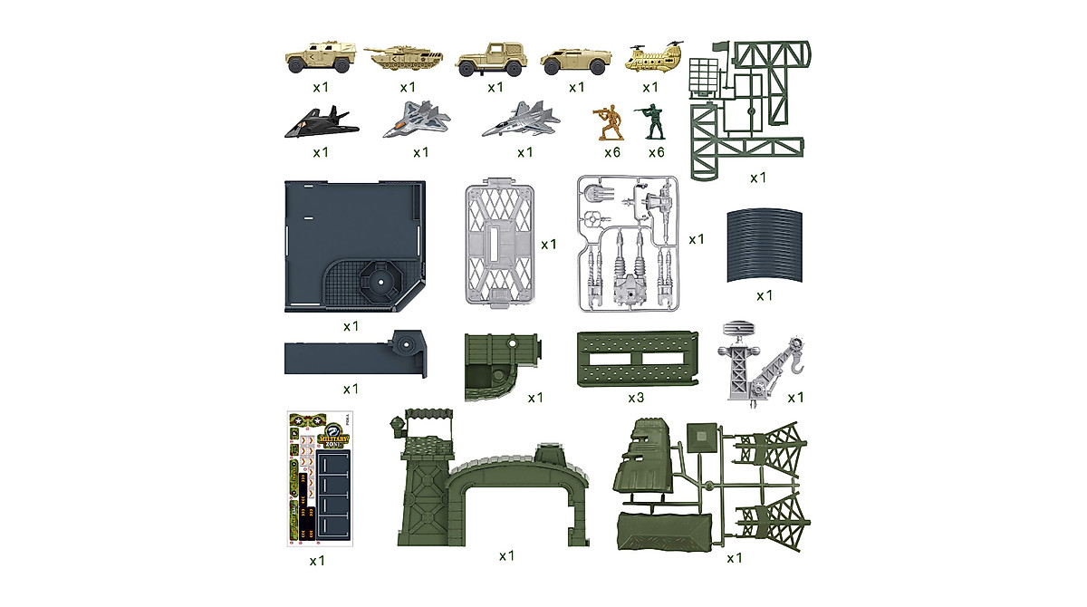 47 Pieces Military Base Playset with Vehicles & Accessories