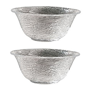 Alipis 2 Pcs Transparent Salad Bowl Old Fashioned Glass Vegetable Container Trifle Bowl Glass Pasta Crystal Serving Bowl Deep Soup Fruit Bowls Glass Bowl Simple Style Bowl Yogurt Bowl