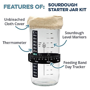 Cultures for Health Sourdough Starter Jar Kit + San Francisco Sourdough Starter Culture Bundle | Essential Baking Supplies For Homemade Bread | DIY Breadmaking Kit