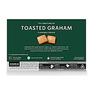 Starbucks Flavored Ground Coffee K-Cup Pods, Toasted Graham, Signature Collection, 100% Arabica Coffee, Recyclable K-Cup, 10 CT K-Cup Pods/Box (Pack of 2 Boxes)