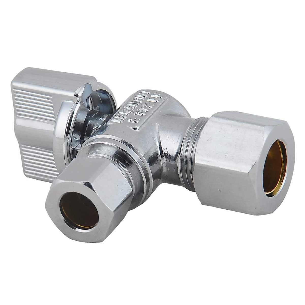 LD Valve- 1/4 Turn Angle Stop Valve 1/2-in OD X in 3/8-OD Compression,Quarter Turn LF Brass Chrome Plated Angle Shut Off Water Supply Stop for Faucet or Toilet Installation (2-Pack)