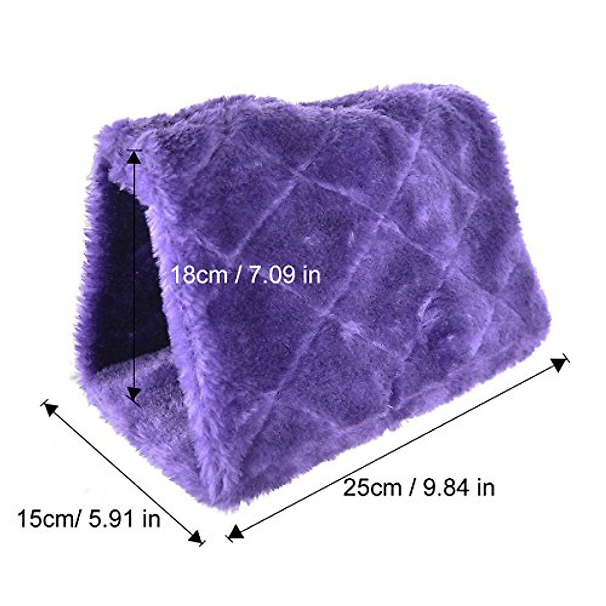 Winter Warm Bird Nest House Shed Hut Hanging Hammock Finch Cage Plush Fluffy Birds Hut Hideaway for Hamster Parrot Macaw Budgies Eclectus Parakeet Cockatiels Cockatoo Lovebird (M, Purple)