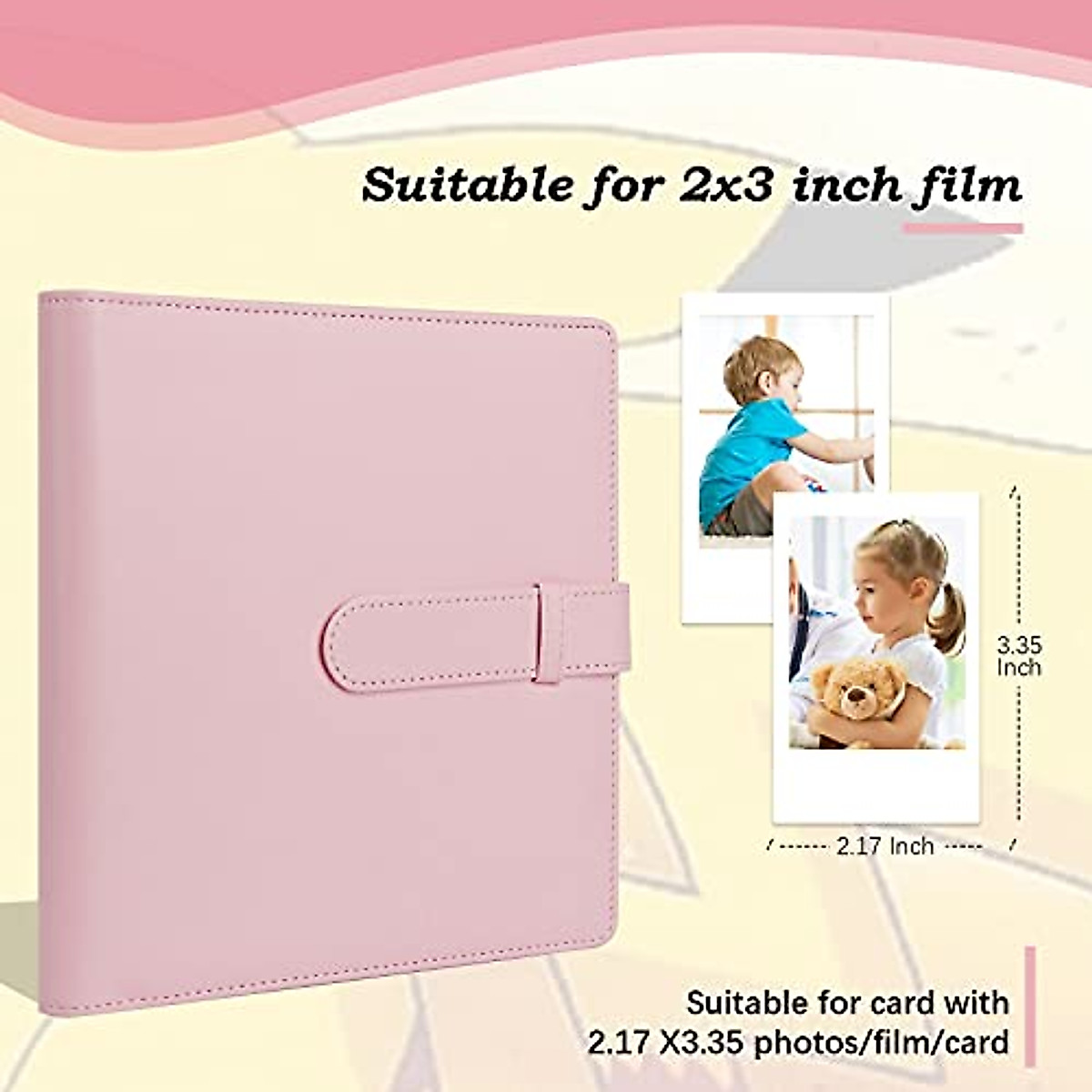 256 Pockets Photo Album for Fujifilm Instax Mini LiPlay 12 11 9 8 40 Evo 7S Instant Camera/Mini Link Printer, Polaroid Snap Touch PIC-300 Z2300 Mint Zip Instant Camera Printer(Baby Pink)