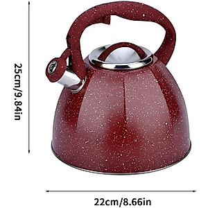 Stove Top Kettle Whistling Tea Kettle 3.7L Teapot For Stove Top Stainless Steel Whistle Teapot Hot Water Quick Boil With Heat Resistant Handle Kettle Stovetop Tea Kettle Stovetop (Color : Red, Size