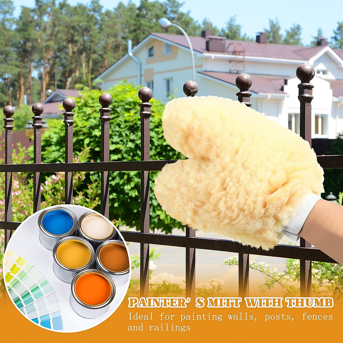 Remerry 12 Pcs Painters Mitt Painting Gloves with Thumb Paint Mitt Cleaning Dusting Mitt for Painters Decorators Glove