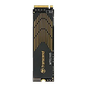 Transcend 2TB MTE250S NVMe Internal Gaming SSD Solid State Drive - Gen4 PCIe, M.2 2280 with Graphene Heatsink, Up to 7,200MB/s - TS2TMTE250S