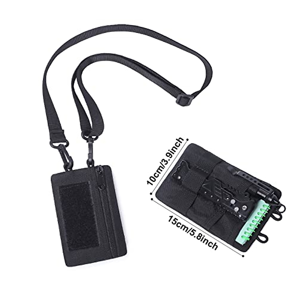 Tool EDC Pouch, EDC Pocket Organizer, Knife Case, EDC Pouch, Pocket Knife Case, Tactical Pouch Storage EDC Gears, Hold Flashlight, Pocket Knife, Tactical Pen, Notebook (Black,Only Bag)