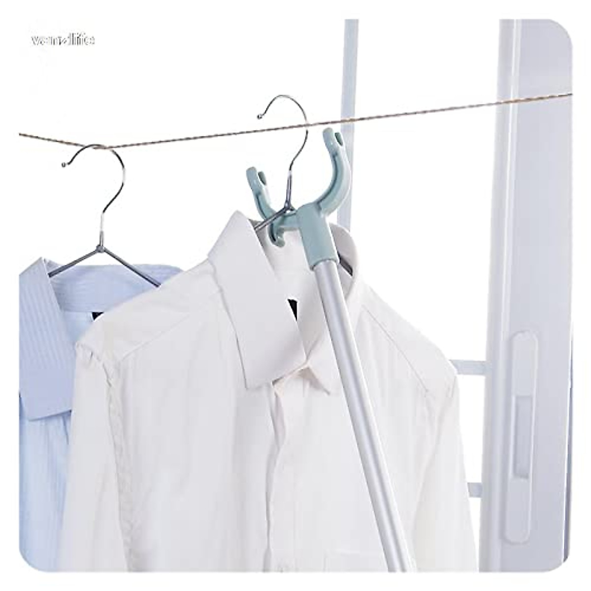 FIDEMM Balcony Fork Pole The Hangers for Clothes Pole Retractable Pole Drying Pole Fork Dress Stick Space Saving Clothing Rack