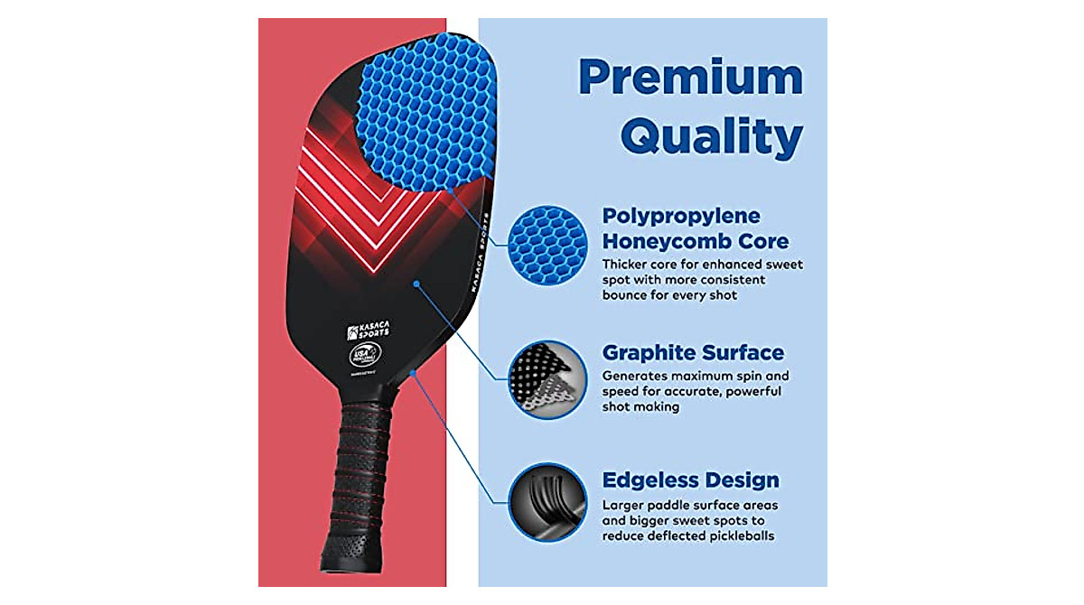 Kasaca USAPA Carbon Fiber Pickleball Paddle - Edgeless Design