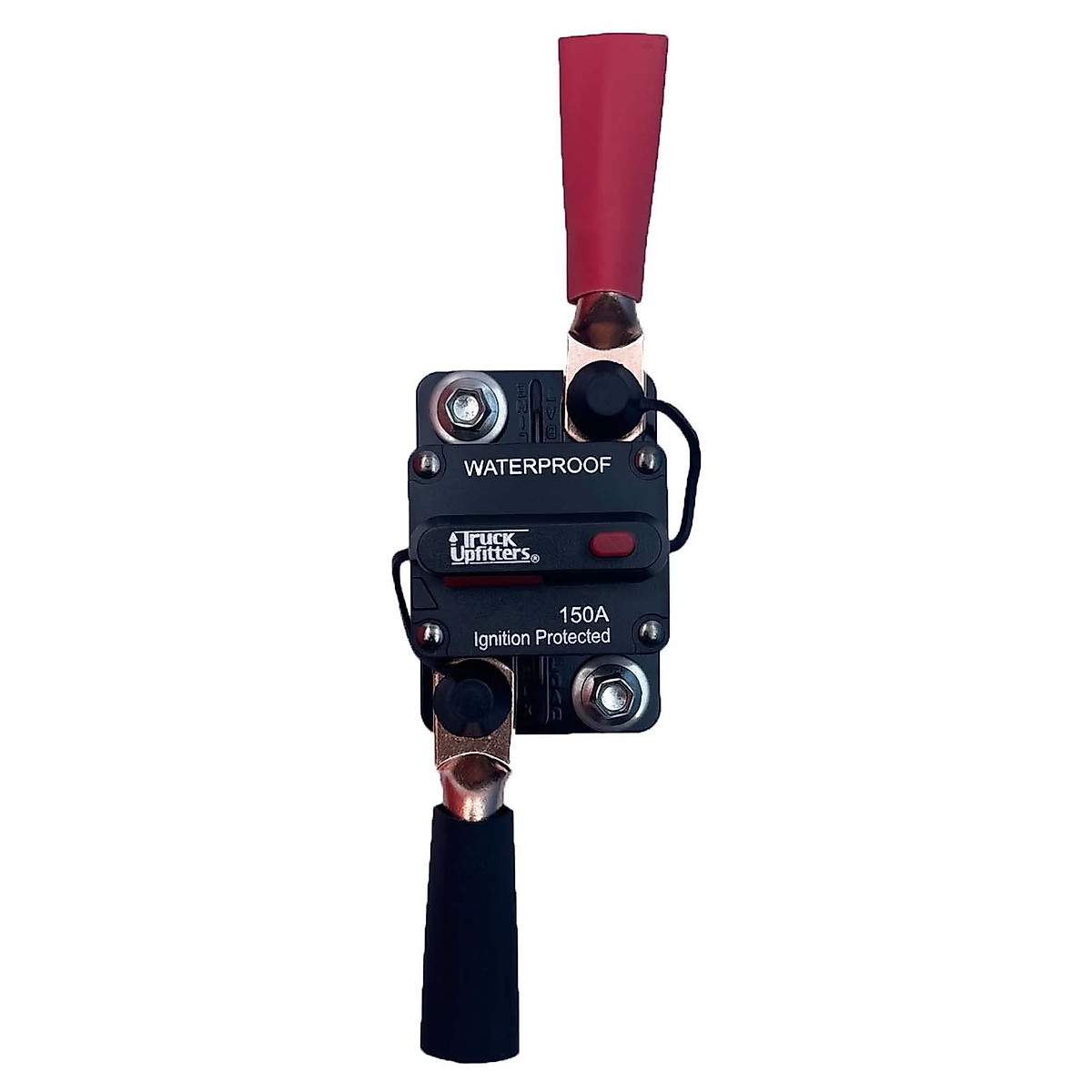 Truck Upfitters Surface Mounted 150A Circuit Breaker (12V-48V, 150 Amp) for DC Automotive and Marine/Boat use: Main Power Breaker, Audio, Winches, Solar, Lighting, Electric Motors & Other Accessories.