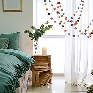 Glaciart One Felt Ball Garland - Pom Pom Garland - 12 Feet, 40 Balls, 6 Arizona Colors, Pom Pom Decorations, Nursery Decor, Bunting, Birthday Party Decorations, Easter, Photo Prop