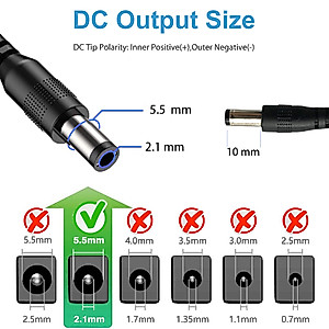 PAUTIX 24V DC Power Supply Adapter 24Volt 2A 48W AC to DC Converter Transformer 100-240V AC Input with 5.5 x 2.1mm US Plug for LED Strip, CCTV Camera