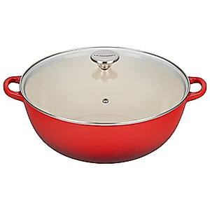 Le Creuset Enameled Cast Iron Chef's Oven with Glass Lid, 7.5 qt., Cerise