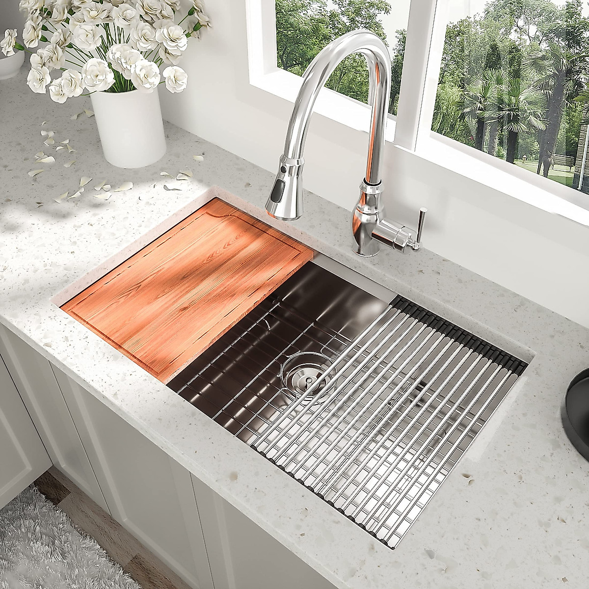 32 Undermount Kitchen Sink - Beslend 32x19 Inch Undermount Sink Ledge Workstation Kitchen Sink Stainless Steel 16 Gauge 10 Inch Deep Single Bowl Kitchen Sink with Accessories