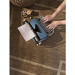 Furnish my Place Outdoor Collection Oriental Area Rug - 5 ft. 3 in. x 7 ft. 6 in. Neutral, Transitional Water Proof Rug for Living Room, Garden, Patio