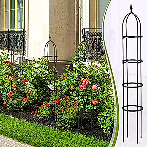 4 Pack 6 ft Garden Obelisk Trellis for Climbing Plants Outdoor Metal Tower Garden Trellis Plant Support Tall Plastic Trellises for Indoor Outdoor Potted Plants Climbing Vines Flowers Stands