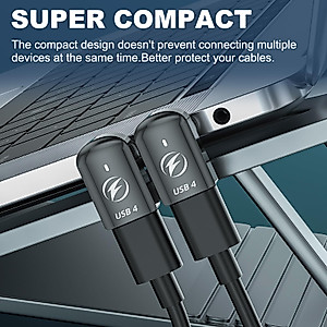 DuHeSin USB C Magnetic Adapter Right Angle, (1 Pack) 24 Pins with PD 140w USB4 40Gbps 8K 60Hz for Thunderbolt 3/4, MacBook Pro/Air, RoG Ally, Steam Deck, Swtich and More Type C Devices