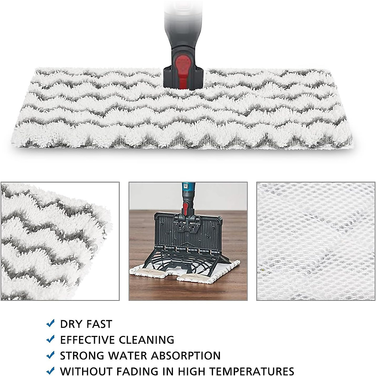 iSingo 4 Pack Steam Mop Pads Replacement for Shark Lift-Away Pro & Shark Genius Mop System Pocket Mop S3973 S3973D S3973WM S5001 S5002Q S5003A S5004 S5004W S6001W S6001WM S6002 S6002C S6003D S6003W